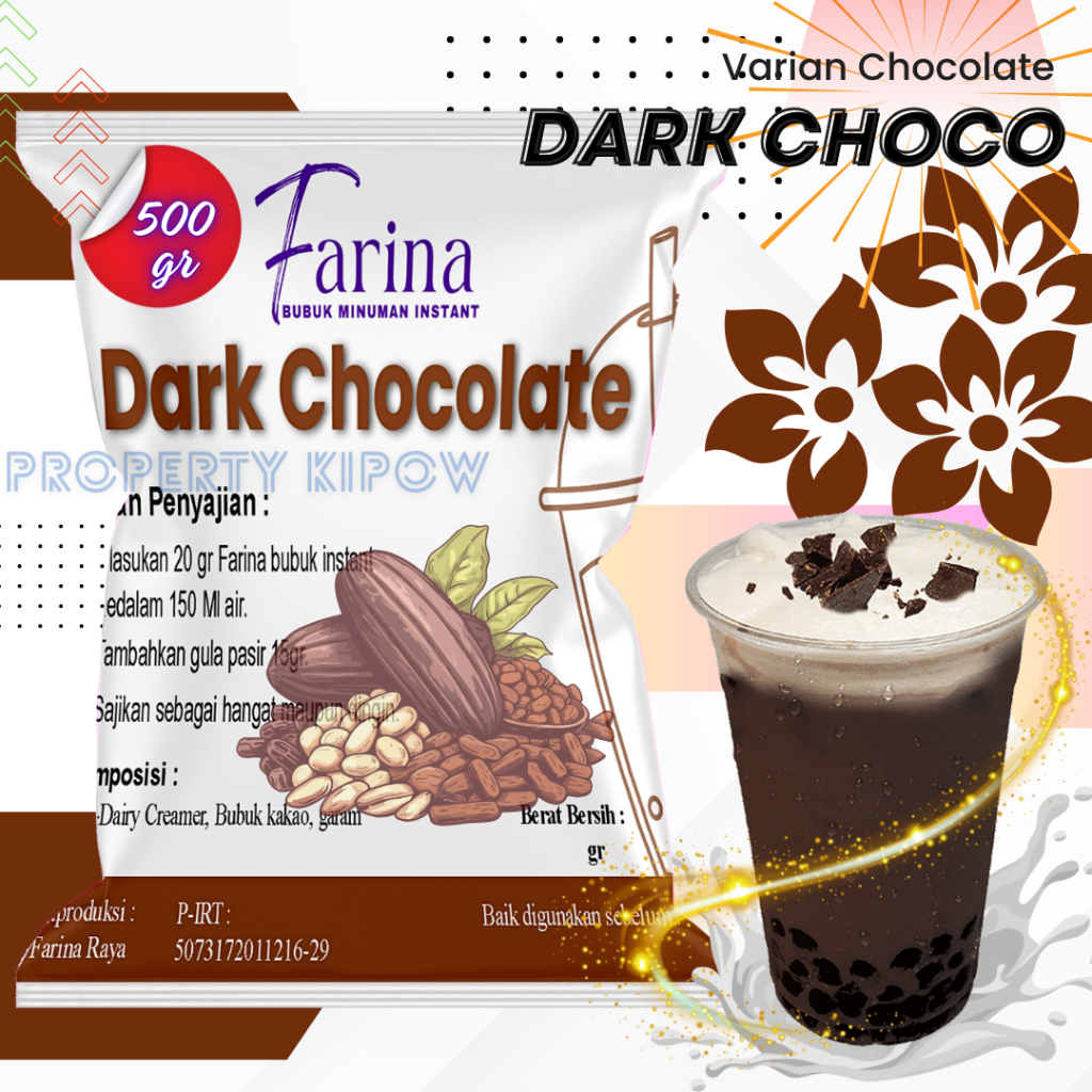 Jual FARINA Bubuk Minuman Dark Chocolate 500gr - FARINA Dark Choco ...