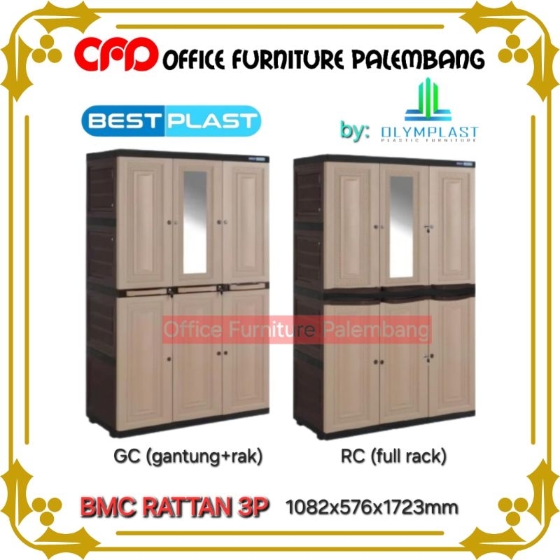 Jual lemari pakaian plastik bestplast BMC RATTAN 3P RC GC lemari baju 3 ...