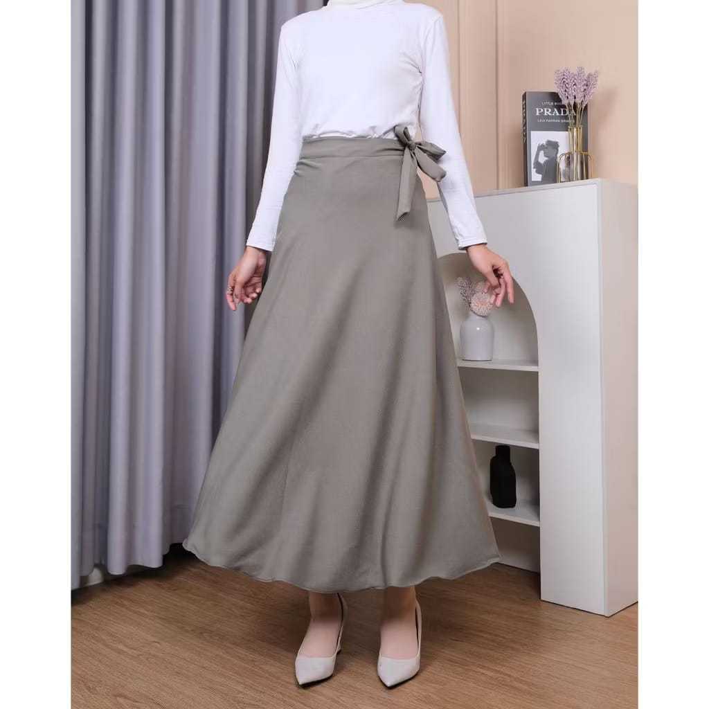 Jual Rok Flare Wanita | Davina Skrit Lilit | Rok Lilit Style Korea ...