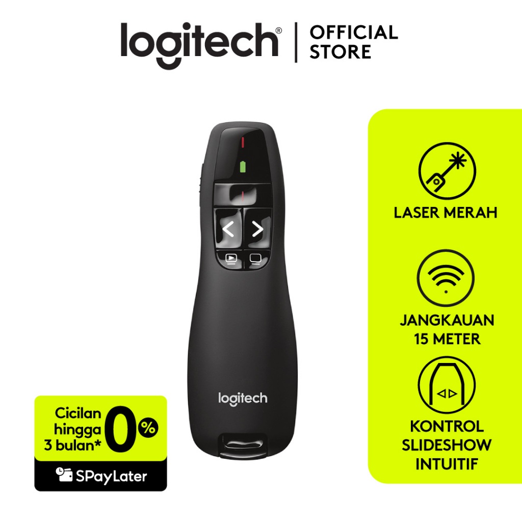 Jual Logitech R400 Remote Pointer Presenter Wireless Laser Merah ...