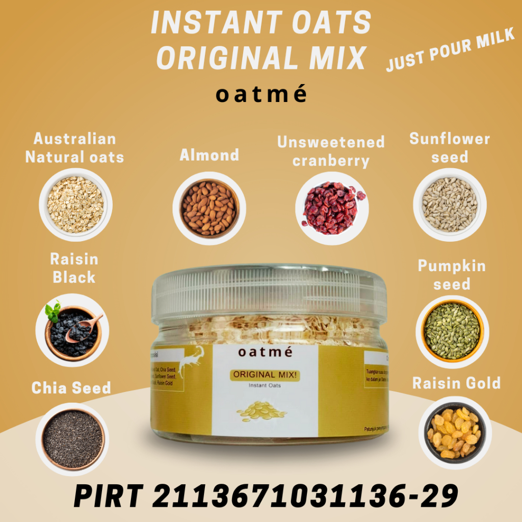 Jual OATME Sereal Instant Oat Jar Sarapan Sehat Oatmeal Original Mix ...