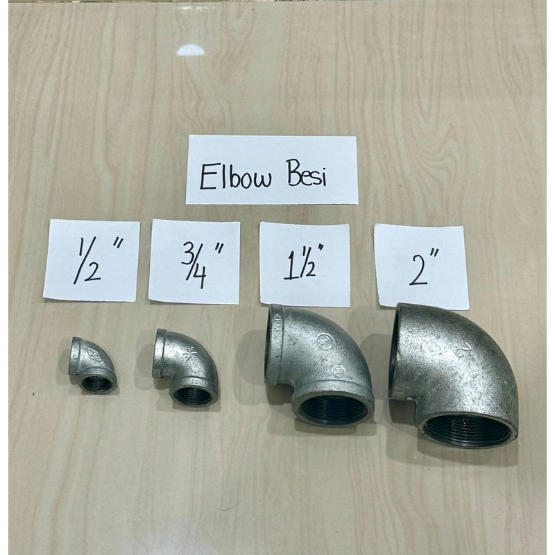 Jual (HARGA 1buah ) Elbow besi galvaniz 3/4” drat dalam 0.75” inci derat elbo keni kni knee kne ...