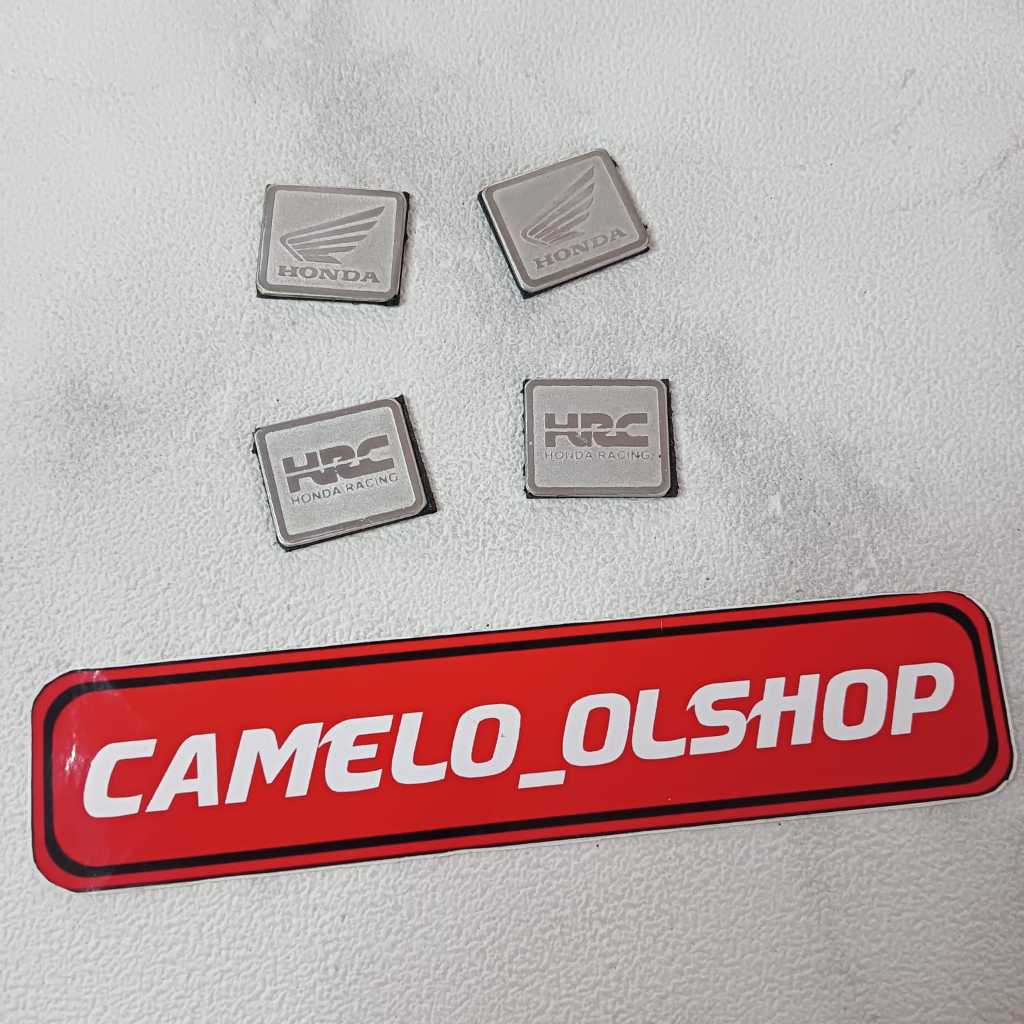 Jual Emblem batok stainless HONDA & HRC / Emblem stainless batok VARIO ...