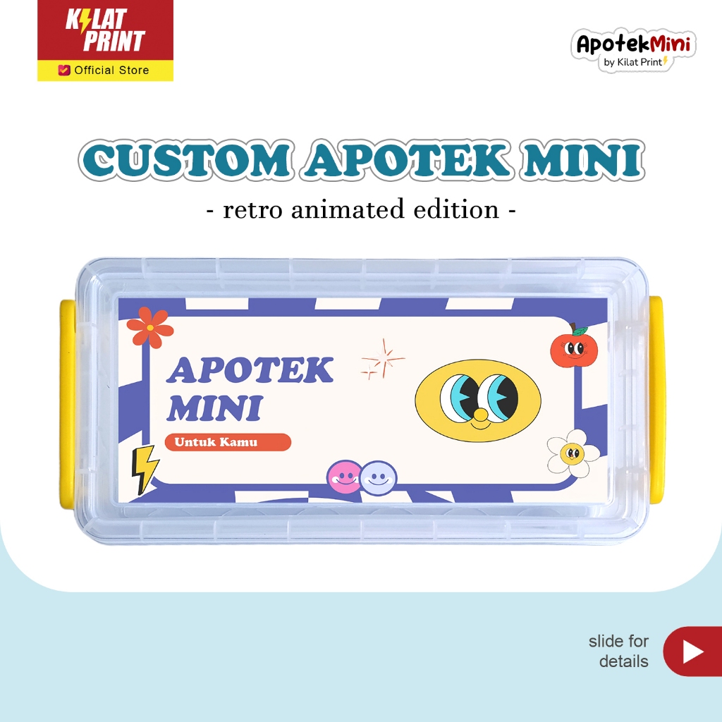 Jual Custom Apotek Mini Box P3K Travel Size Hadiah Retro Animated ...