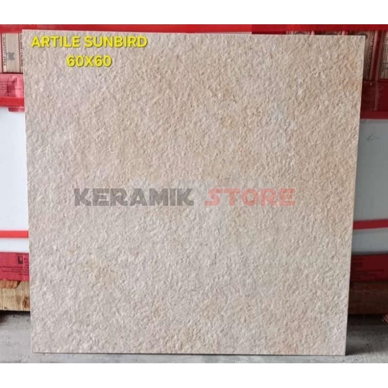Jual granit teras 60x60 rustic artile cream texture sunbird | Shopee ...