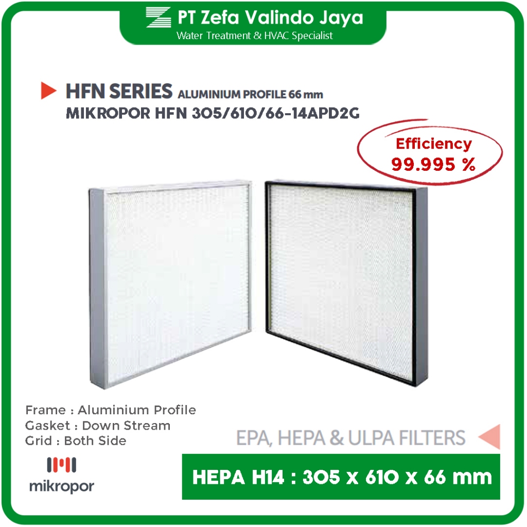 Jual HEPA Filter H14 MIKROPOR 305 x 610 x 66 mm | Shopee Indonesia