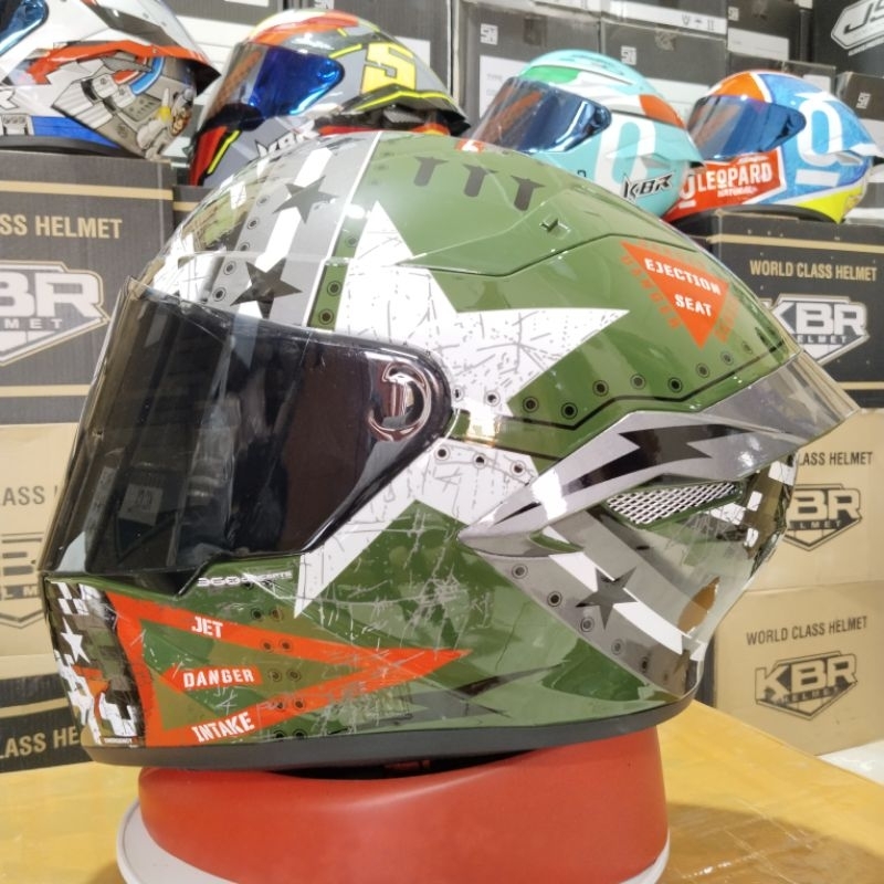 Jual HELM FULL FACE KBR TTC MOTIF STANDAR KACA SMOKE | Shopee Indonesia