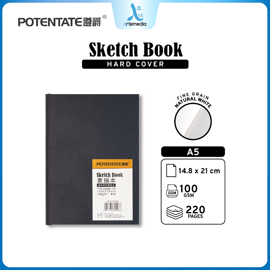 Jual Potentate Sketchbook A5 Hard Cover Stitch Bound Buku Sketsa ...