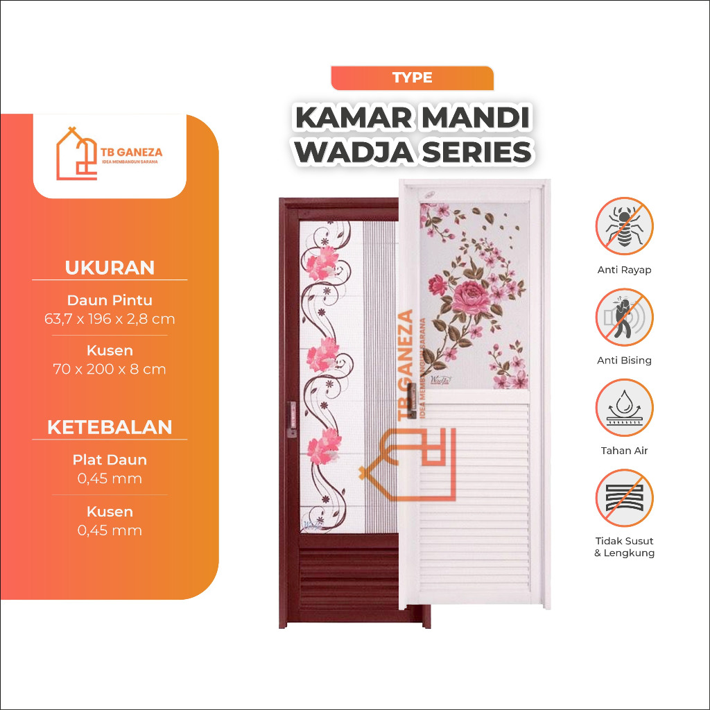 Jual TB GANEZA - (Wadja Series) Full Set Pintu Kamar Mandi Aluminium ...