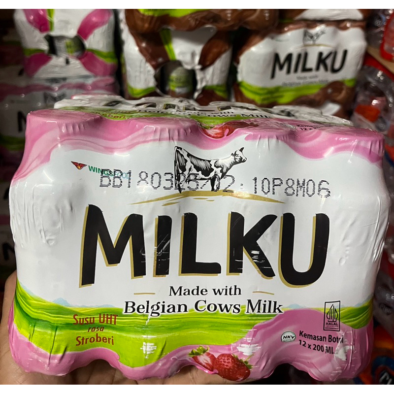 Jual SUSU MILKU SUSU UHT RASA STROBERI STRAWBERRY 200ML ISI 12 BOTOL ...