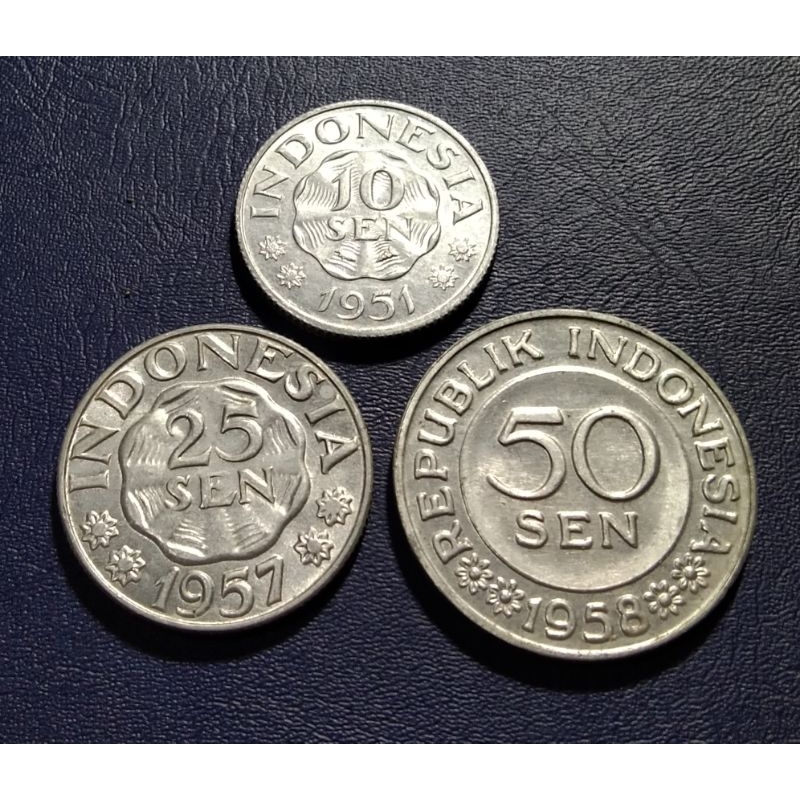 Jual Koin lawas Set Koin Sen Indonesia Seri GARUDA Tahun 50 an | Shopee Indonesia