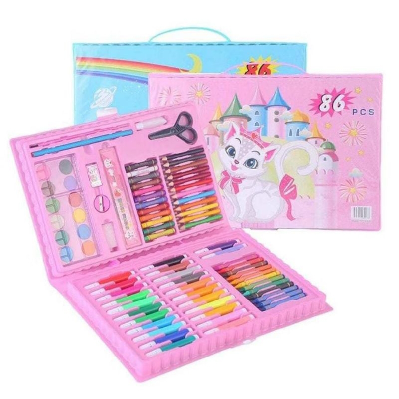 Jual perlengkapan Menggambar Set Anak lengkap / Crayon Art Set 86 Pcs ...