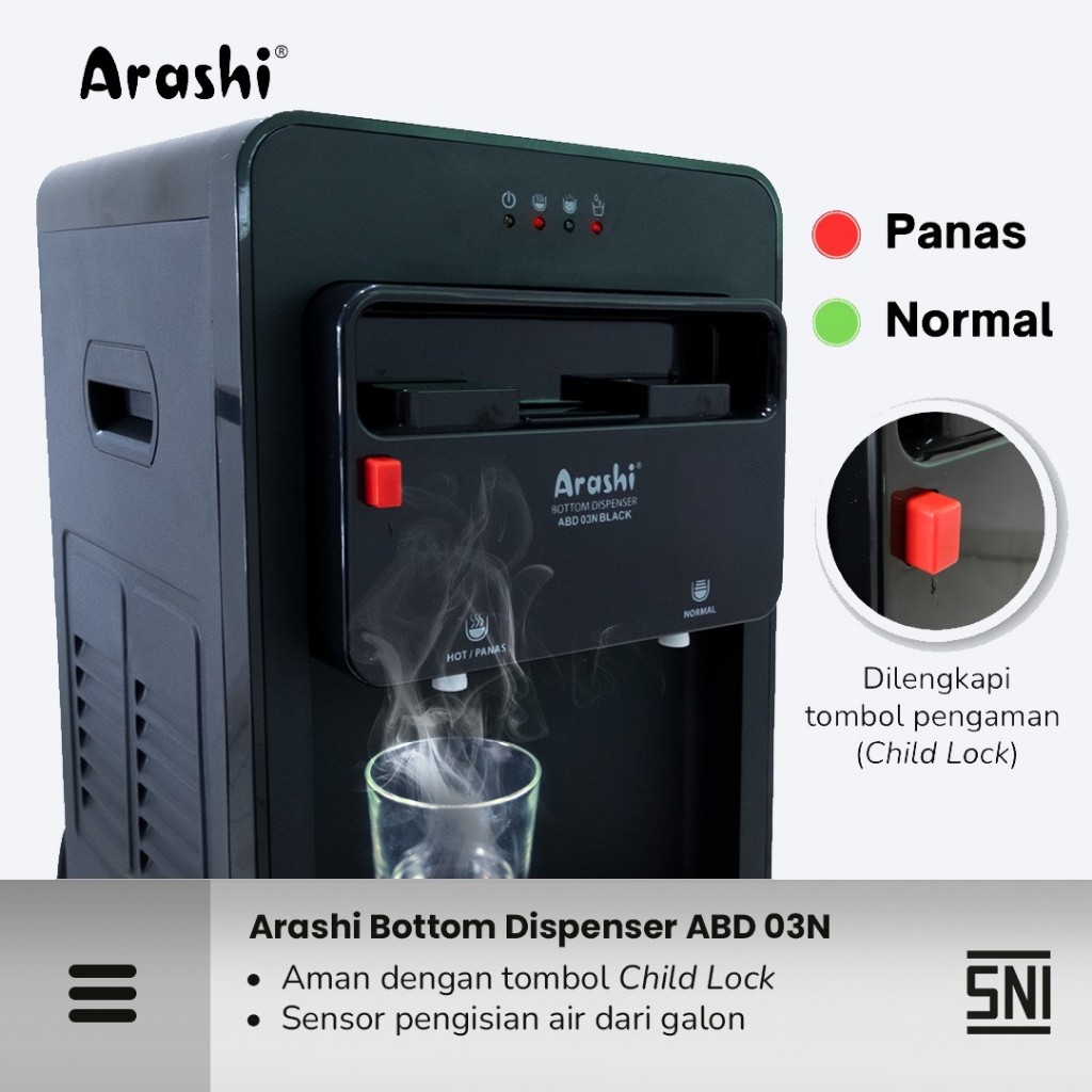 Jual Dispenser Arashi ABD 03C GALON BAWAH fungsi Panas Normal Dispenser ...