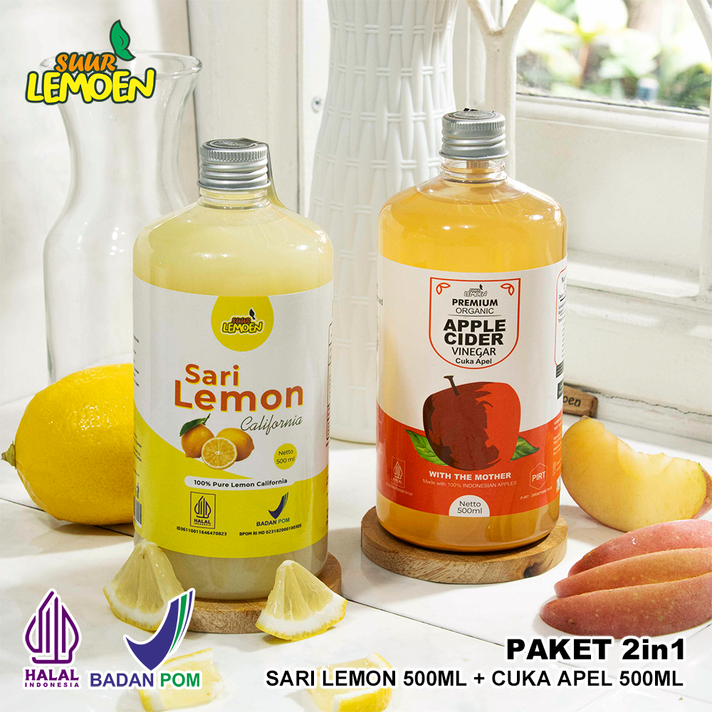 Jual Suur Lemoen Paket Diet Hemat - Sari Lemon 500ml + Cuka Apel 500ml ...