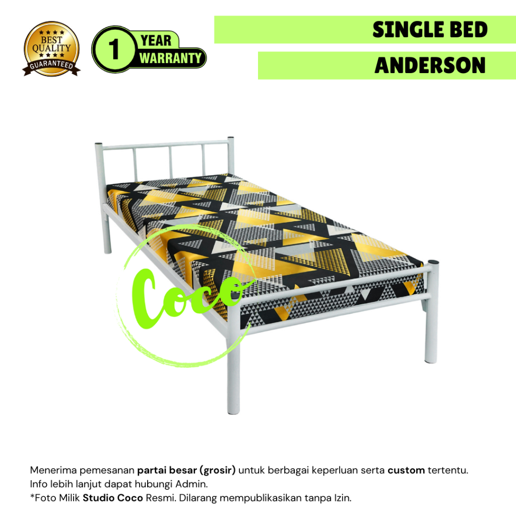 Jual Ranjang Dipan Besi Single Bed Minimalis Anderson | Shopee Indonesia