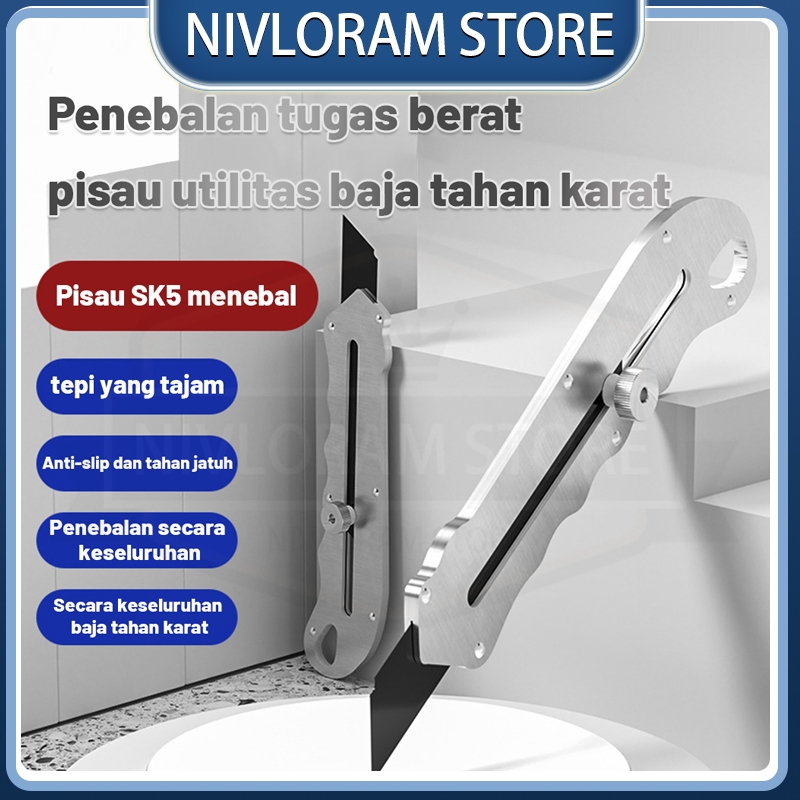 Jual CUR-BS18MM Pisau Kertas Dinding Baja Cutter Besi Multifungsi 18 MM ...