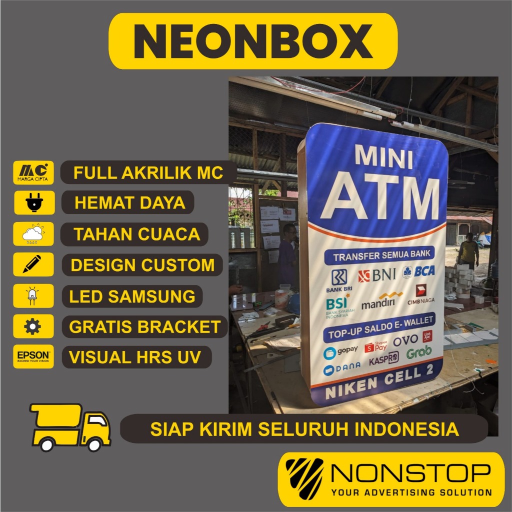 Jual Neonbox Atm Bersama Custom Ukuran Desain Gambar Bebas Bahan Full ...