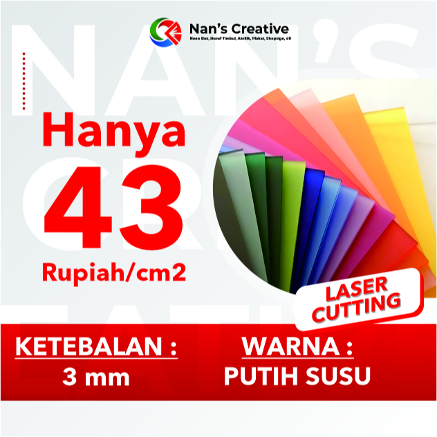 Jual PUTIH SUSU 3mm - Akrilik Lembaran Putih Susu 3mm | Shopee Indonesia