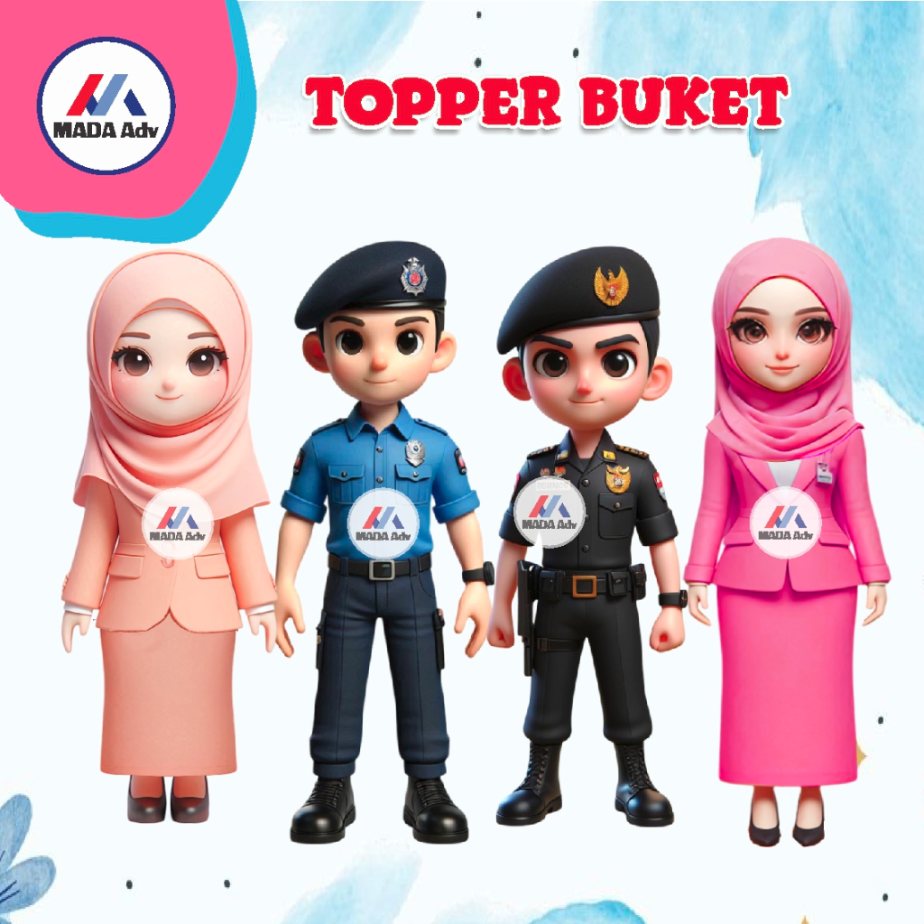 Jual Topper Profesi/ Topper Buket Polisi 3D/ Topper Buket Dharmawanita ...