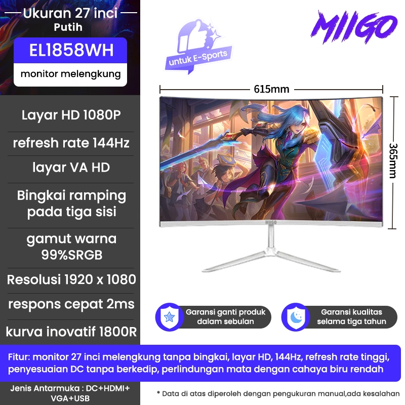 Jual MIIGO- Monitor, Monitor Game Profesional, Monitor 24 Inci ...