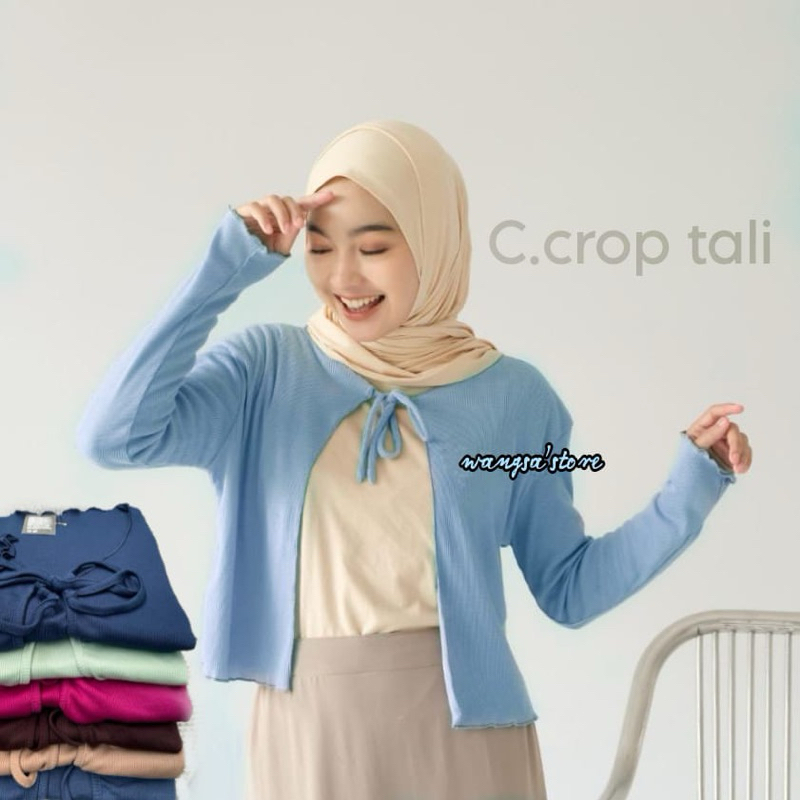Jual CARDIGAN CROP TALI KOREAN // Outer crop WANITA kekinian | Shopee Indonesia