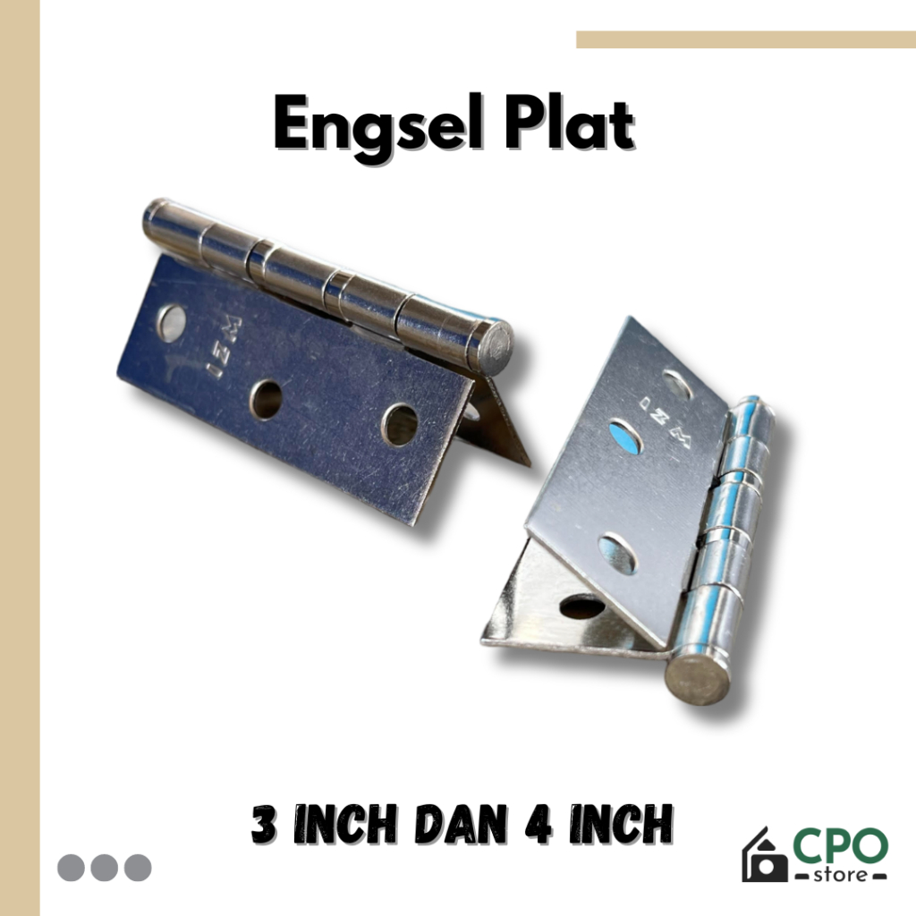 Jual Engsel Pintu / Engsel Plat Ukuran 3 Inch dan 4 Inch Chrome ...