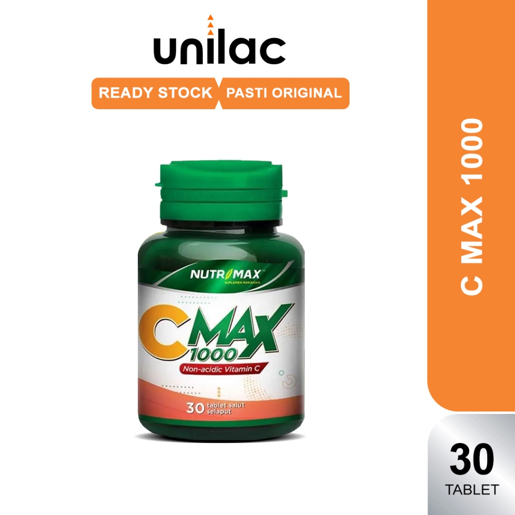 Jual (30 Tablet) Nutrimax C Max 1000mg Suplemen Vitamin C (Tidak Asam ...