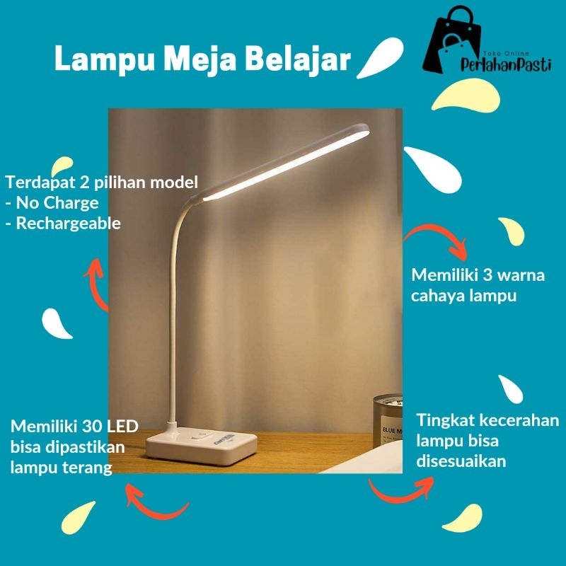 Jual Lampu Meja Belajar LED Design Minimalis Lampu Tidur Lampu Kerja ...