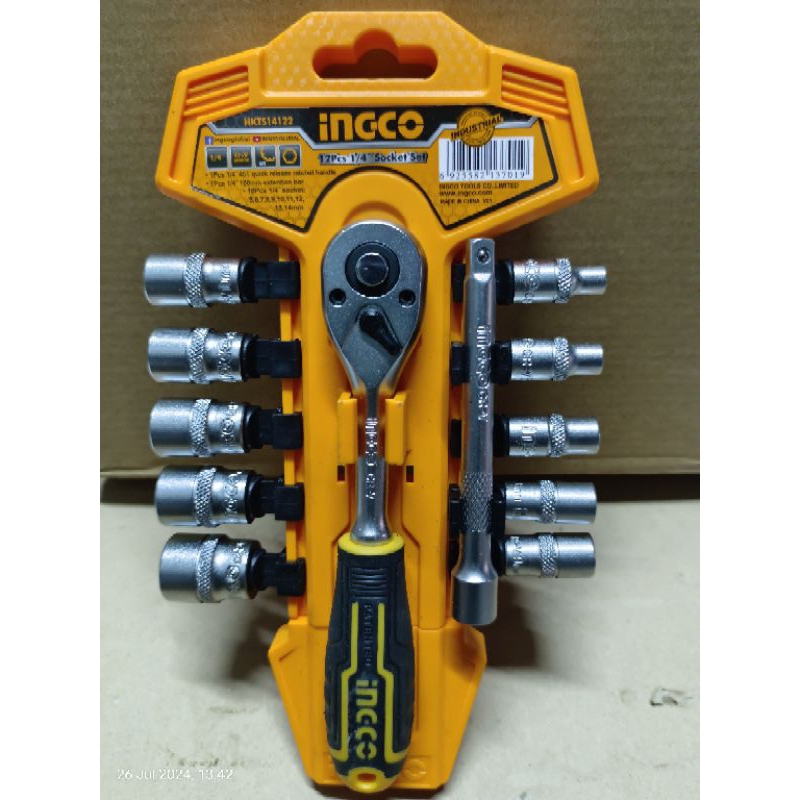 Jual ingco socket set 1/4 inci kunci sok kecil kuat | Shopee Indonesia