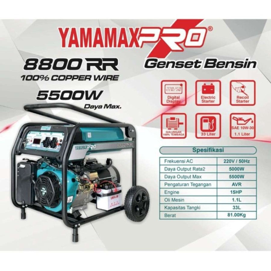 Jual YAMAMAX PRO 8800 RR/8800RR Genset/Generator 4 Tak 5500 Watt AVR ...