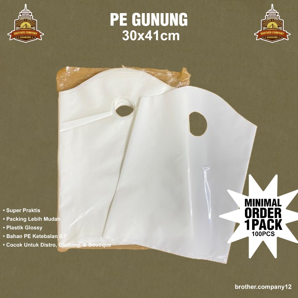 Jual Plastik PE Gunung 30x41 Putih Susu Glossy isi 100 lembar plastik ...
