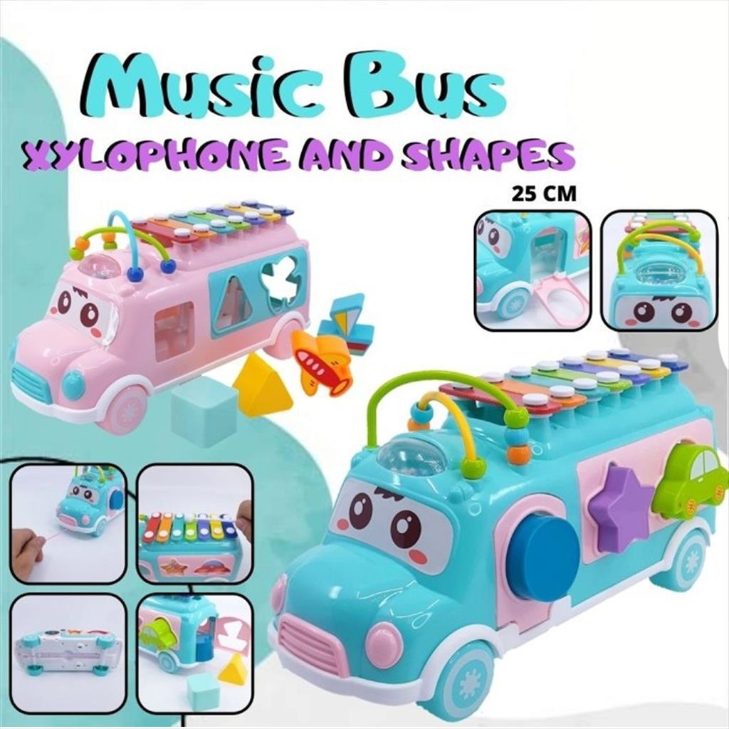 Jual BIG SALE - Mainan Edukasi Motorik Happy Bus Puzzle Xylophone Music ...