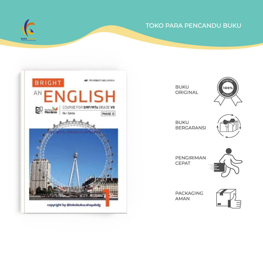 Jual Buku Pelajaran - Bright An English Course Untuk SMP/MTs Kelas VII Jl. 7 - Nur Zaida ...