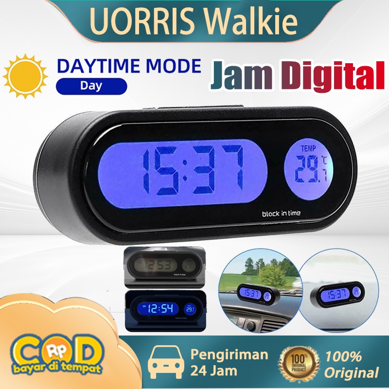 Jual Termometer Jam Mobil Jam Digital Led Backlight Biru Dengan Jam ...