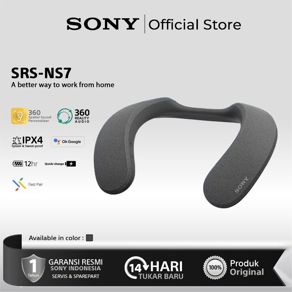 Jual SONY SRS NS7 / SRS-NS7 / SRSNS7 Wireless Neckband Speaker | Shopee ...