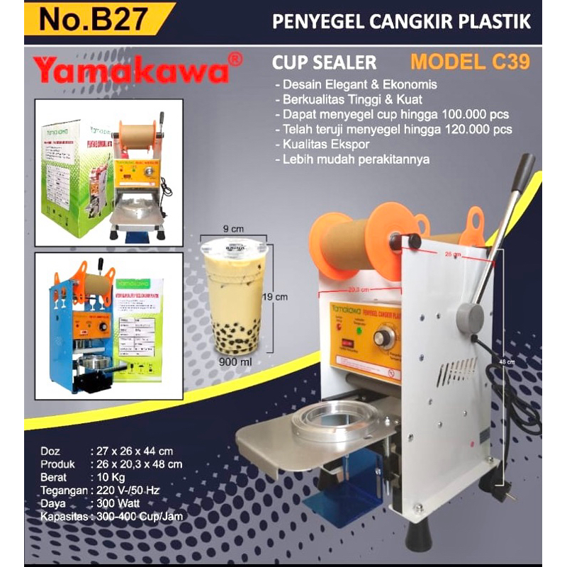 Jual MESIN PRESS GELAS PLASTIK CUP SEALER YAMAKAWA C-39 C39 12oz 14oz 16oz 22oz | Shopee Indonesia