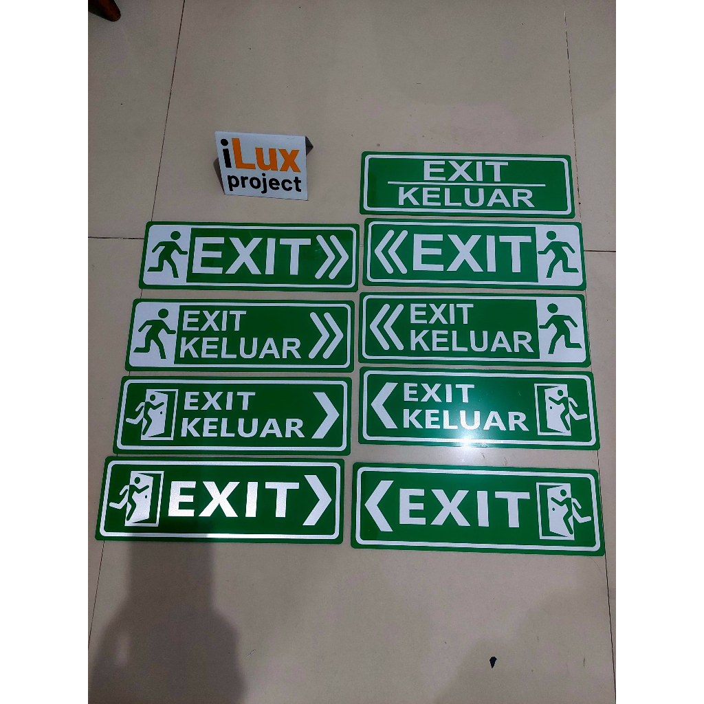 Jual Jalur Evakuasi Akrilik 10x30cm Glow in the dark Menyala Dalam ...