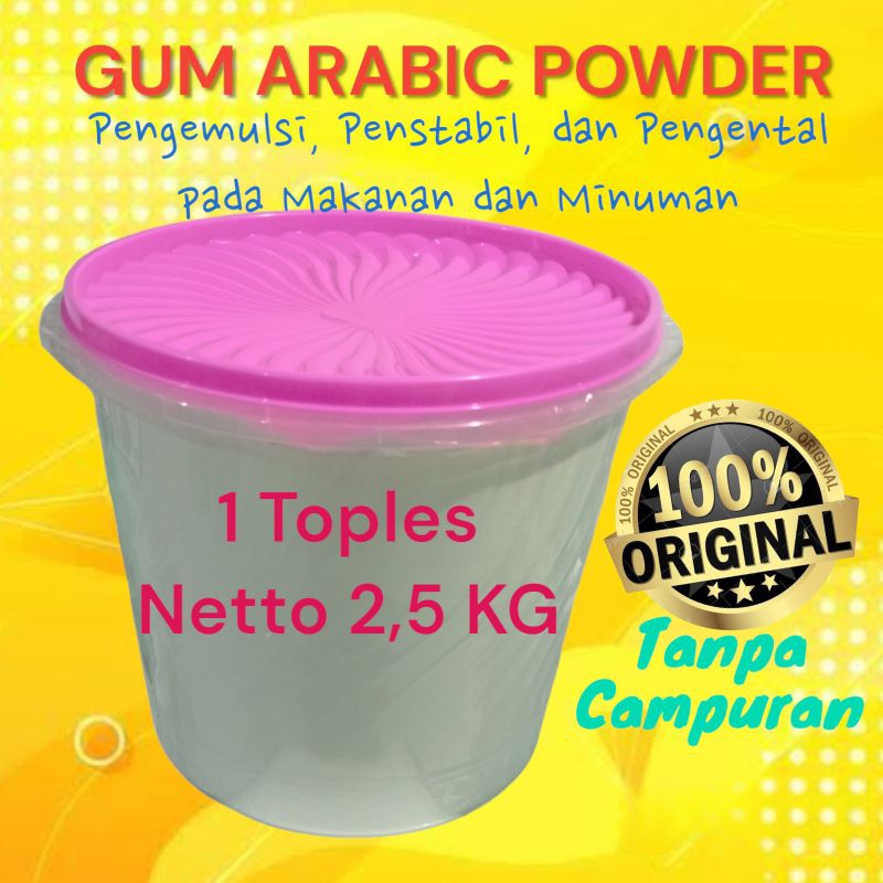 Jual Arabic Gum Powder Food Grade 1 Toples 2.5 KG PGA Gom Arab / Pulvis ...