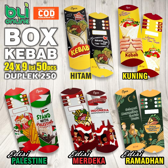 Jual Kotak Kebab 24 x 9 / Dus Kebab / Box Kebab / Kemasan Kebab / isi ...