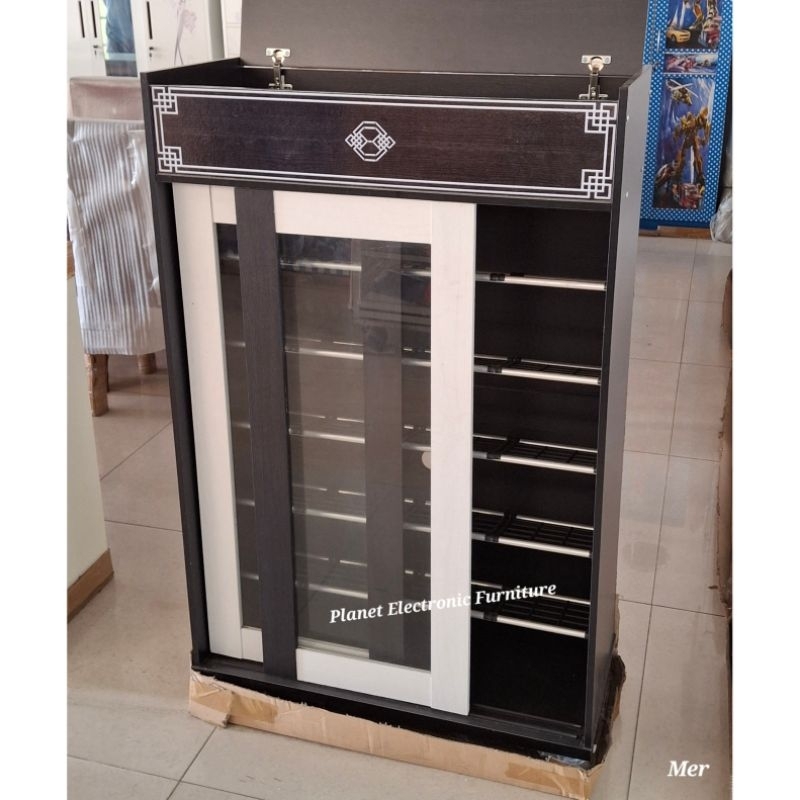 Jual Rak Sepatu Sliding Bufet sepatu minimalis Lemari sepatu partikel ...