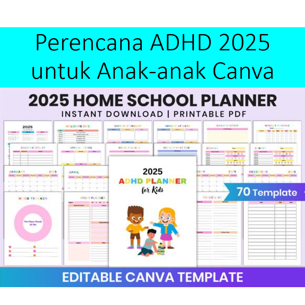 Jual Perencana ADHD 2025 untuk Anak-anak Canva | Shopee Indonesia