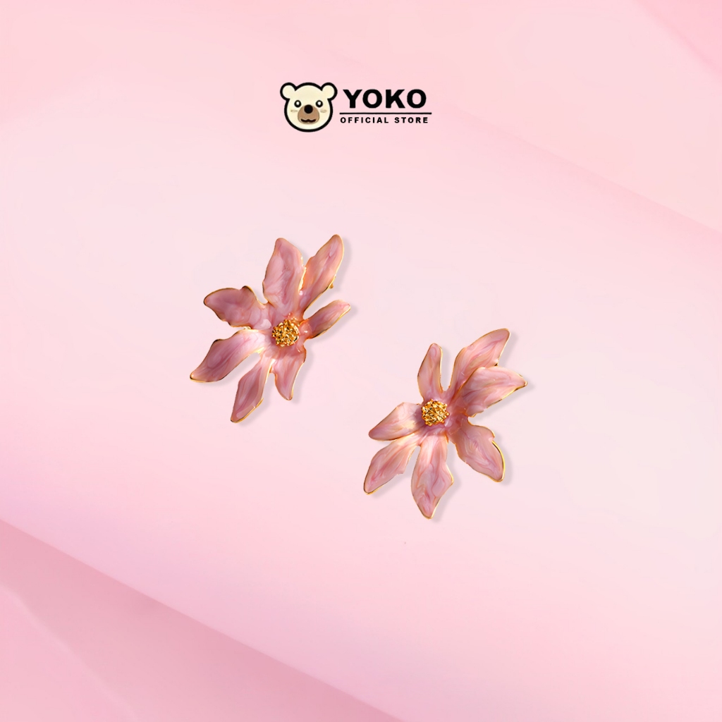 Jual YOKO Anting Titanium Wanita Emas Anti Karat Model Bunga Berwarna ...