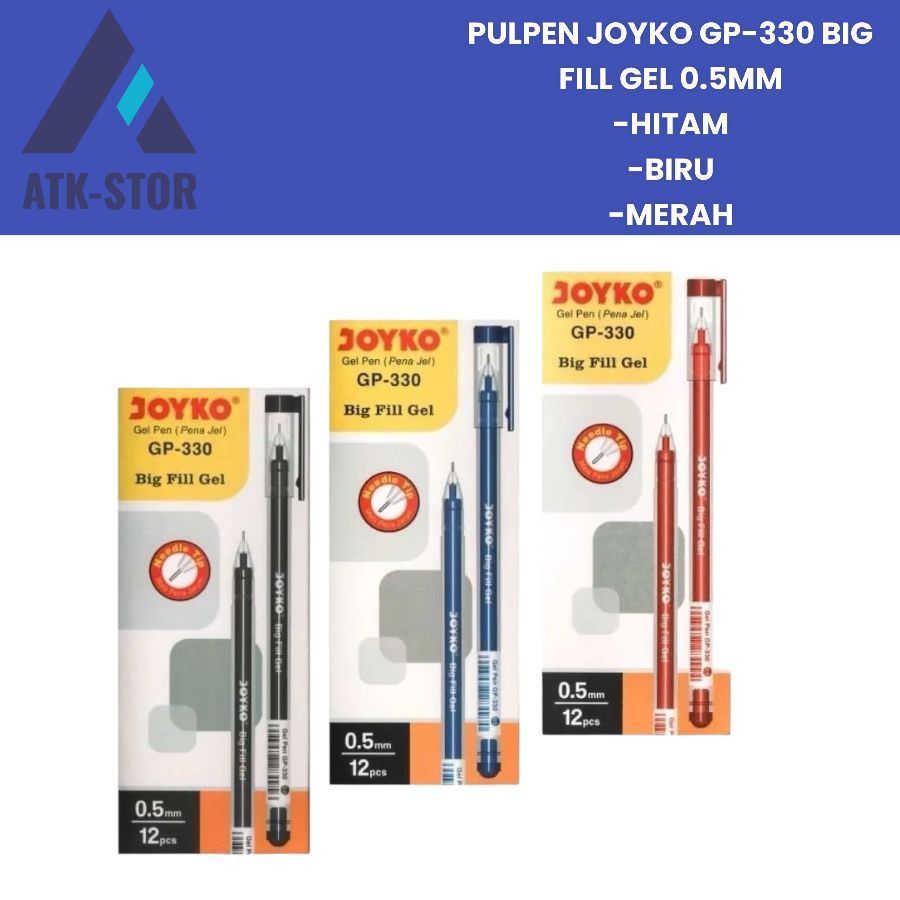 Jual Gel Pen/Pulpen/Pena Joyko GP-330 Big Fill Gel 0.5 mm Merek Joyko ...