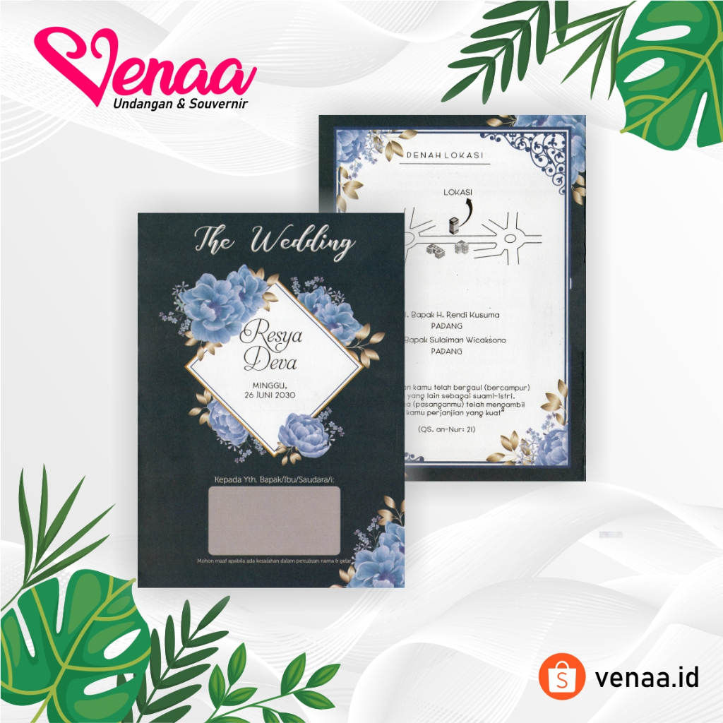 Jual Cetak Undangan Nikah / Kartu Undangan Pernikahan - Salma 195 ...