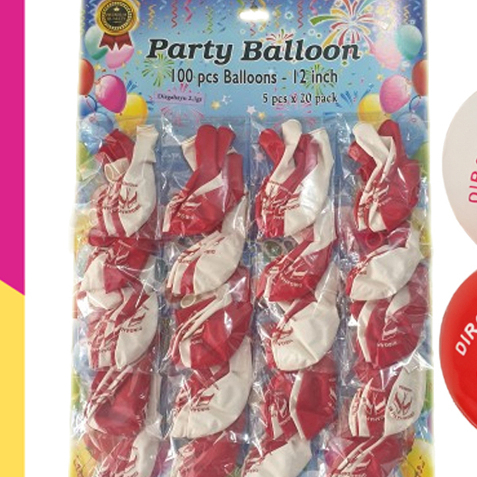 Jual (Isi100Pcs) Balon Renteng Dirgahayu RI 2,8gr, balon latex, balon ...