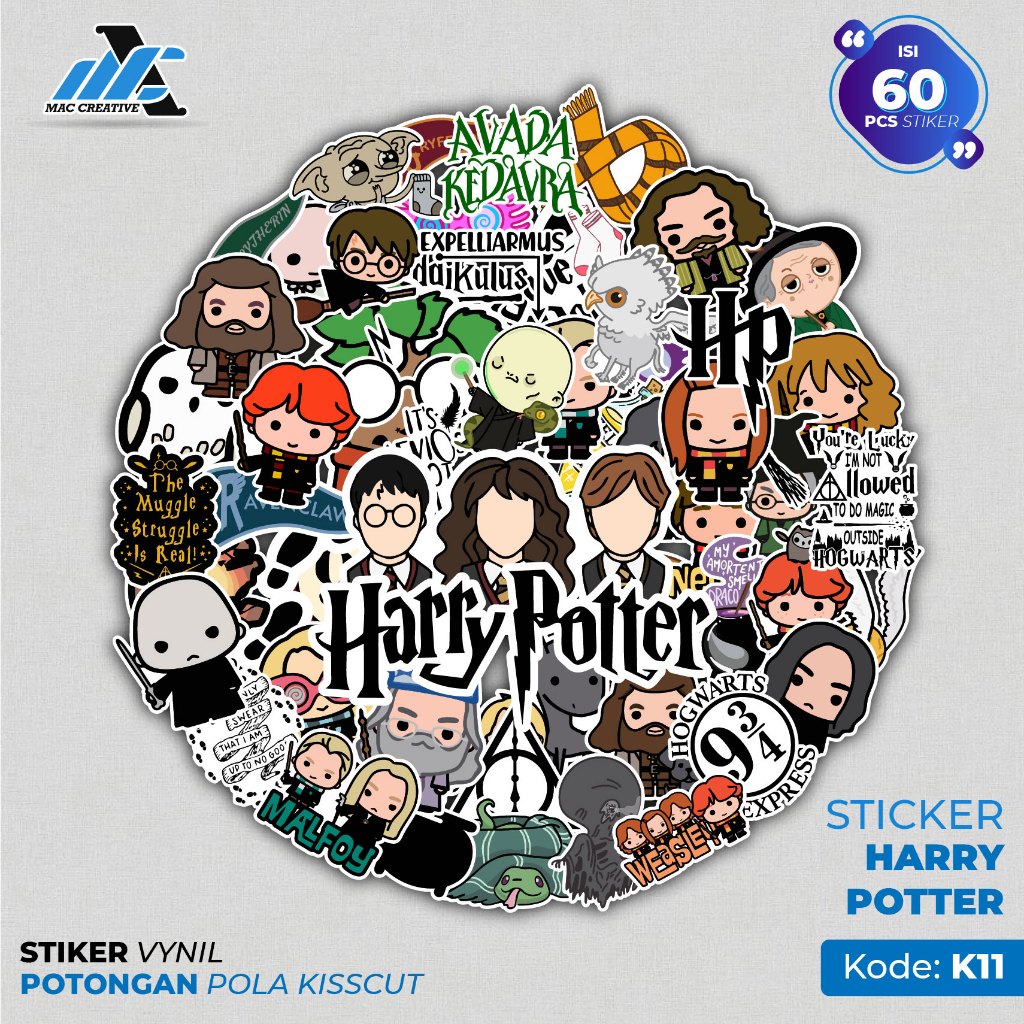 Jual [ MAC ] 60 pcs STICKER HARRY POTTER LUCU AESTHETIC ANTI AIR UNTUK ...