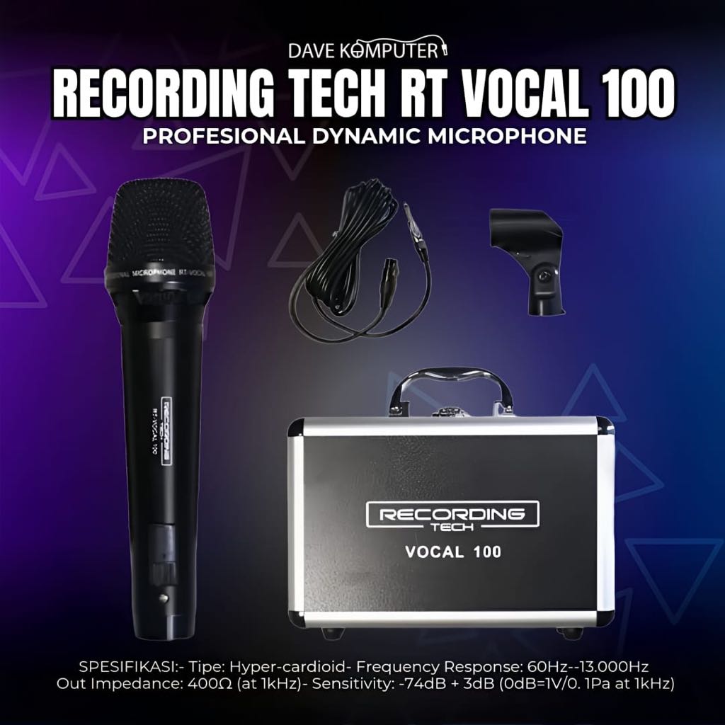 Jual Recording Tech RT Vocal 100 Professional Dynamic Mic | Shopee ...