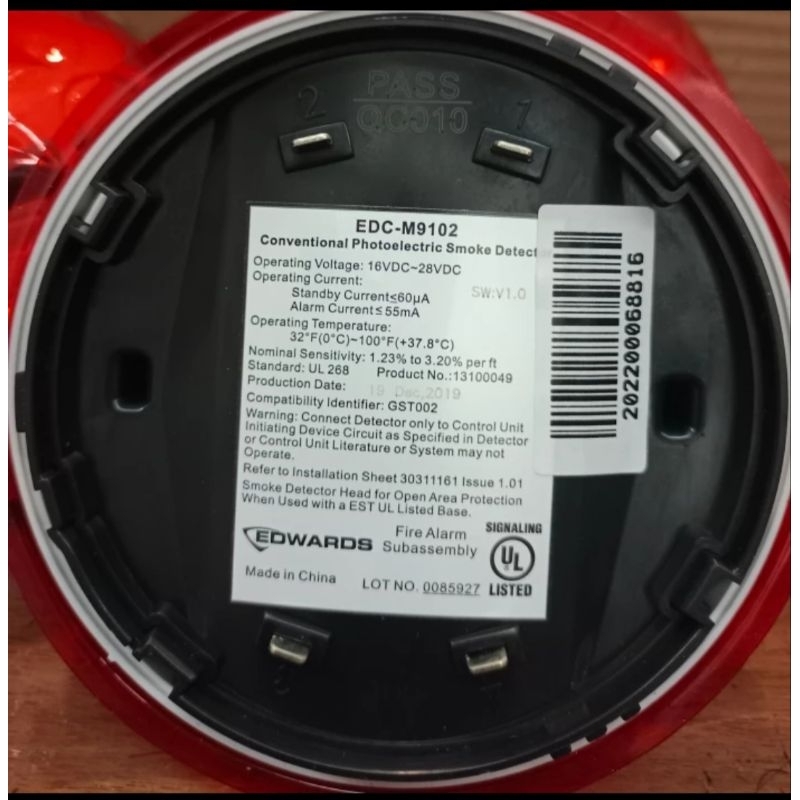 Jual Smoke Detector EDWARDS EDC-M9102 + EDB-M01 | Shopee Indonesia