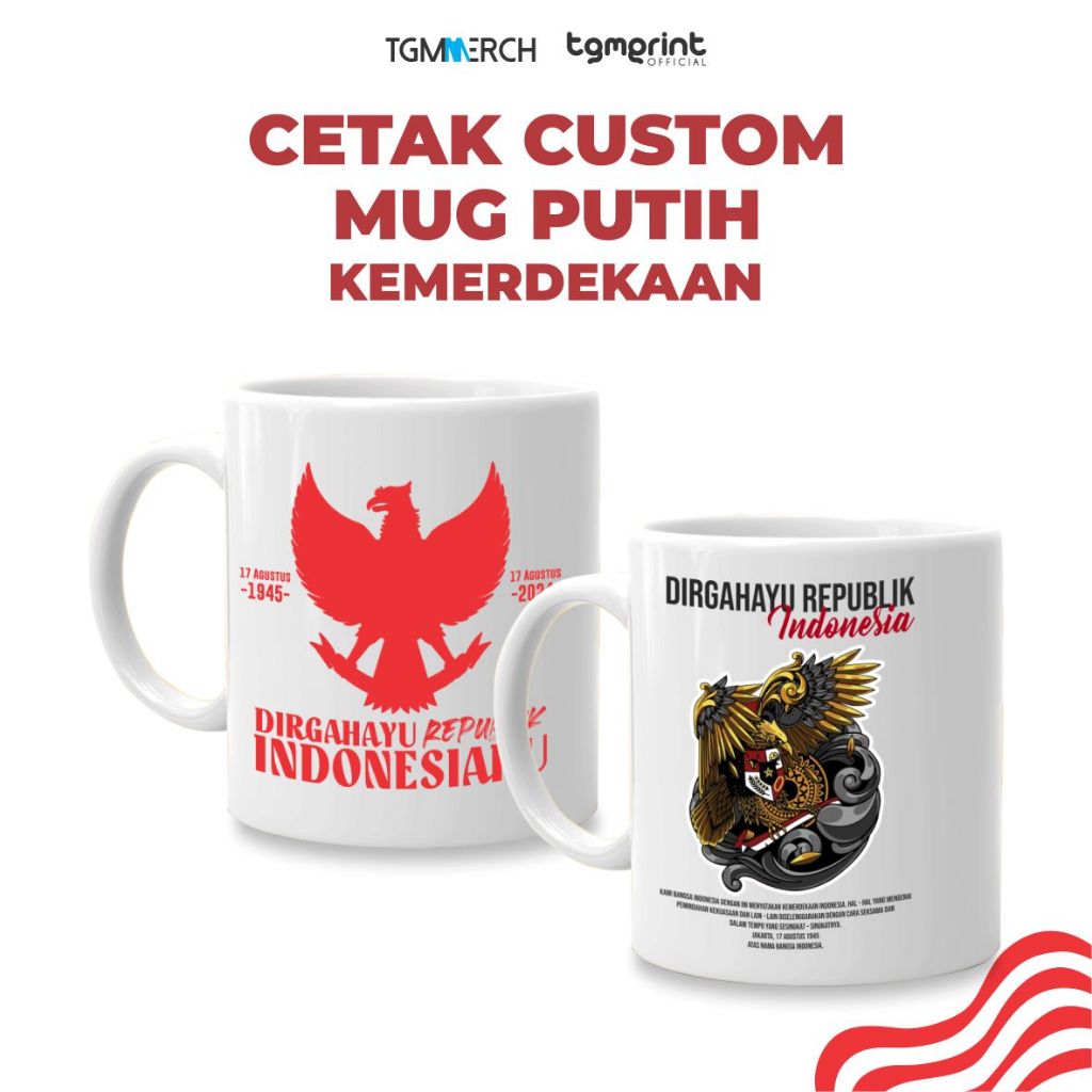 Jual TGM MERCH - Cetak Custom Mug Putih Edisi kemerdekaan | Satuan ...