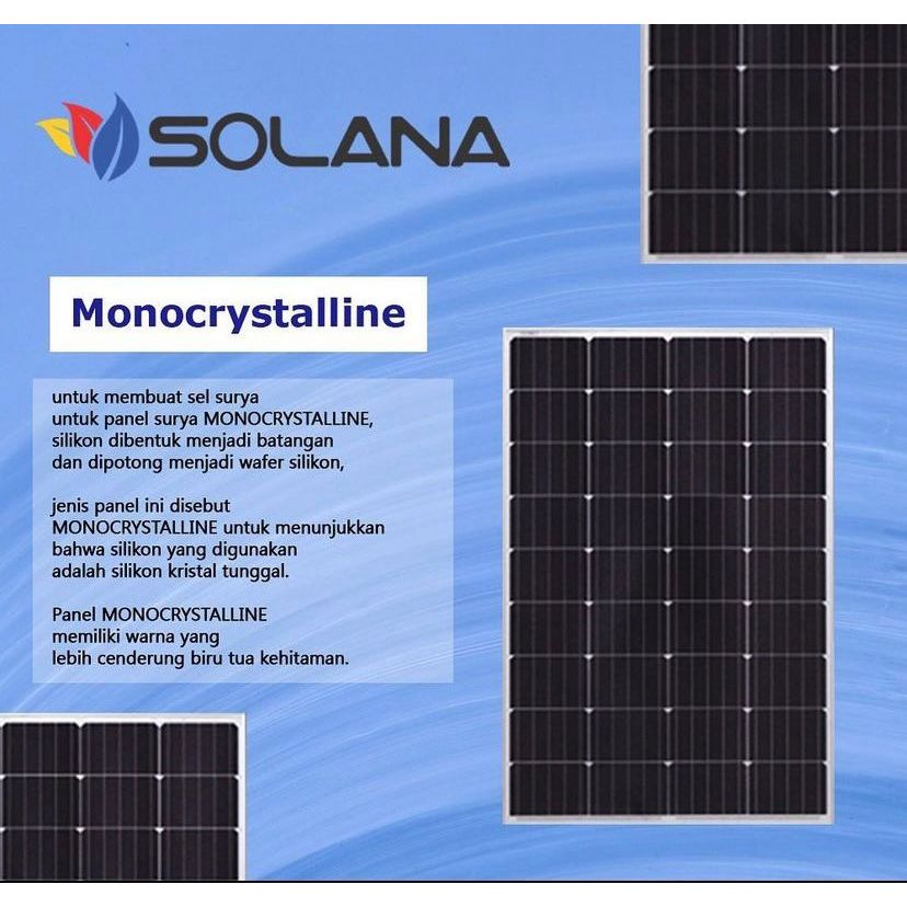 Jual Solana Panel Surya Solarcell 100WP Mono PV Monocrystalline 100W ...